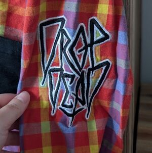 Drop Dead | Shirts | Drop Dead Plaid Buttonup Hoodie With Black Pocket ...